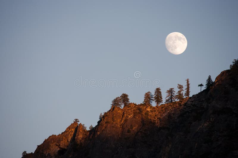 Moonrise in the mountain stock image. Image of california - 13392499