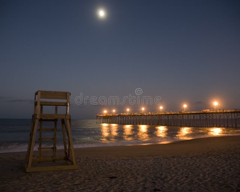 Moonrise over Beach stock image. Image of waves, night - 283463