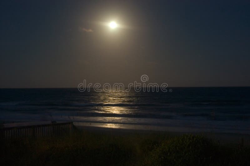 Moonrise over the Ocean stock photo. Image of waves, banks - 16974