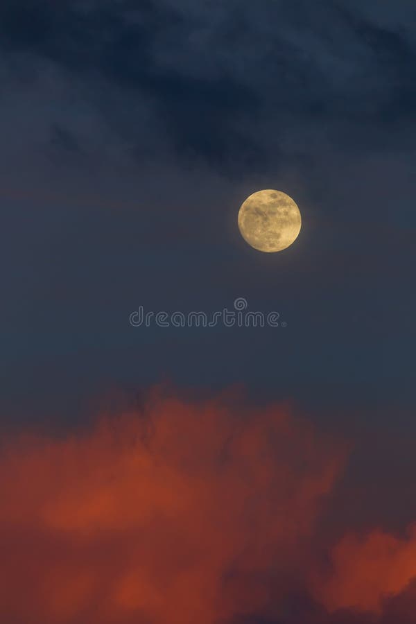 Moonrise at Sunset stock photo. Image of weather, hour - 86067764