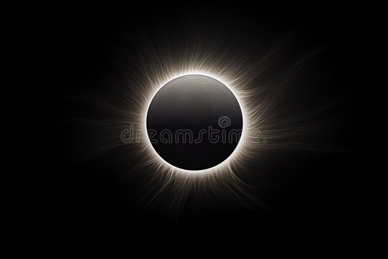 The Moons Shadow Creates a Total Eclipse Covering the Sun Stock ...