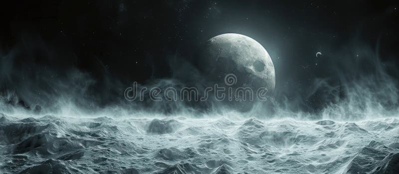 Moons View from Lunar Surface Stock Image - Image of travel, astral ...