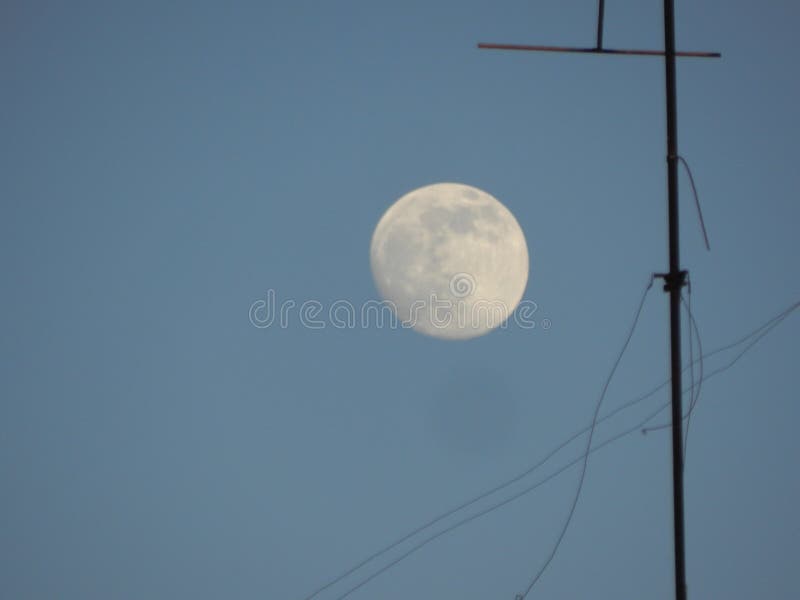 Moonscape in the Morning from the Yard. Stock Photo - Image of collors ...