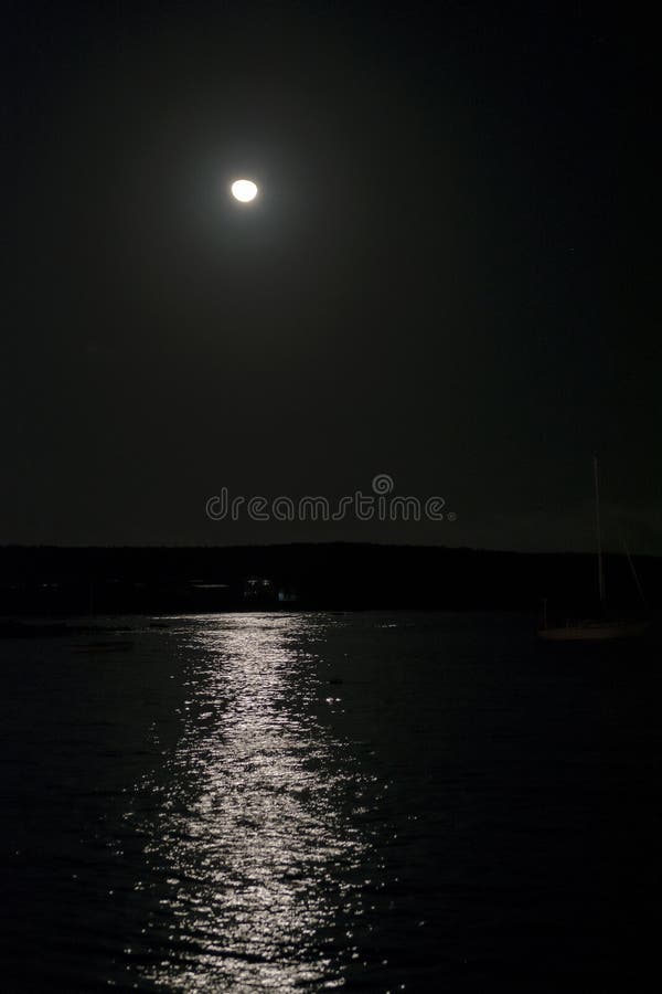Moonscape at Ocean stock image. Image of moonlit, romantic - 97102057
