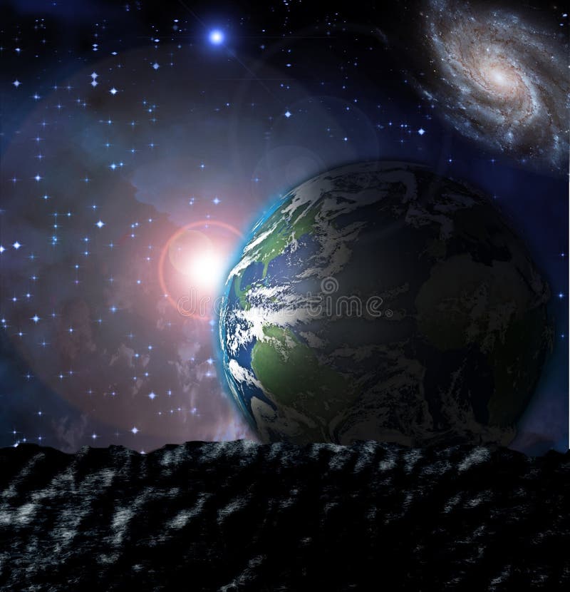 Moonscape View stock illustration. Illustration of galaxy - 86708431
