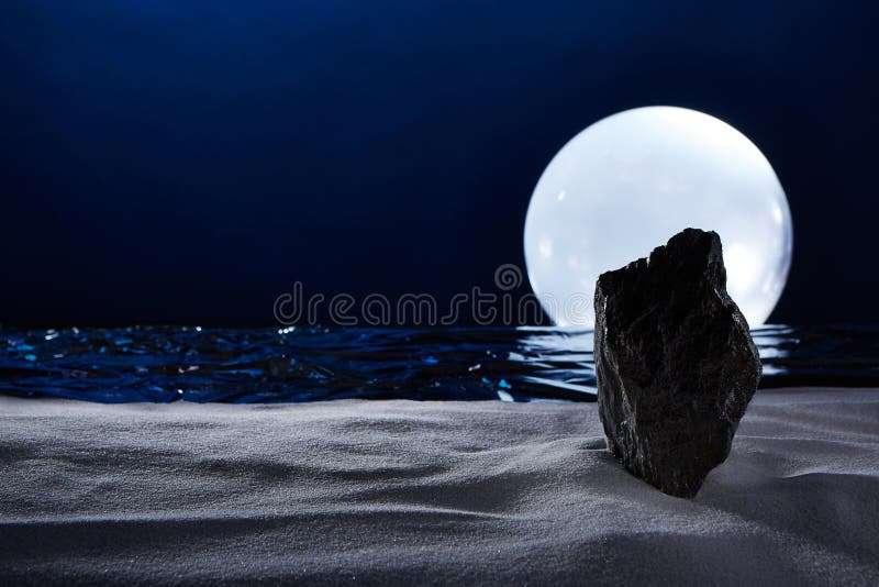 Moonset on the ocean stock image. Image of beach, white - 41118057