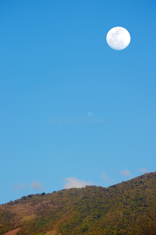 Moonset over the blue Sky stock image. Image of warm - 28449735