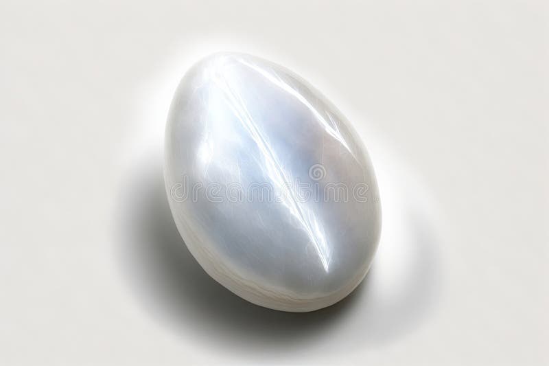Moonstone Stone on White Background. Generative AI Stock Illustration ...