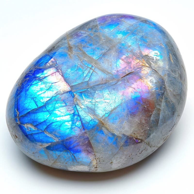 Moonstone on White Background Stock Illustration - Illustration of ...