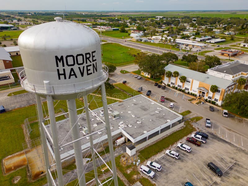Moore Haven Water Tower Aerial Drone Inspection Editorial Photography ...