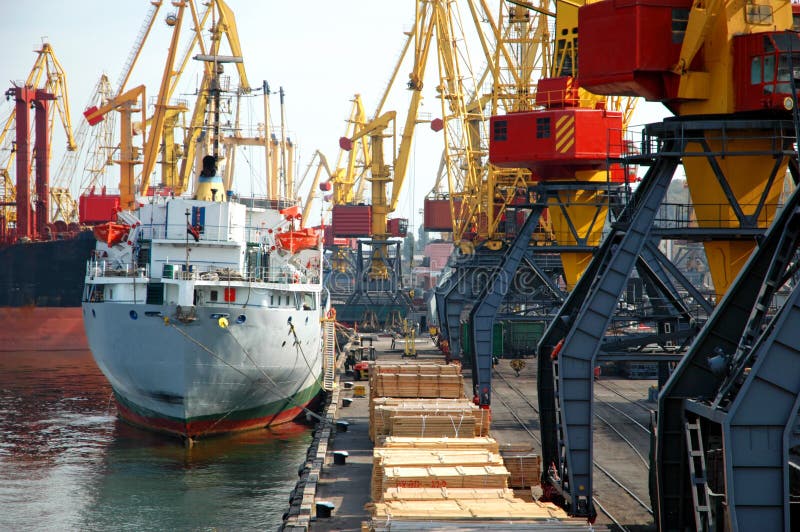 Moored cargo ship stock image. Image of moored, ship, nautical - 3311925