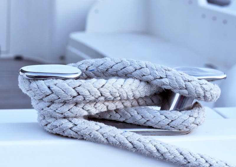 Moored Rope on a Luxury Yacht Stock Image - Image of sport, towing ...