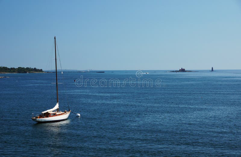 Moored Sail Boat stock photo. Image of alone, sailboat - 25505342