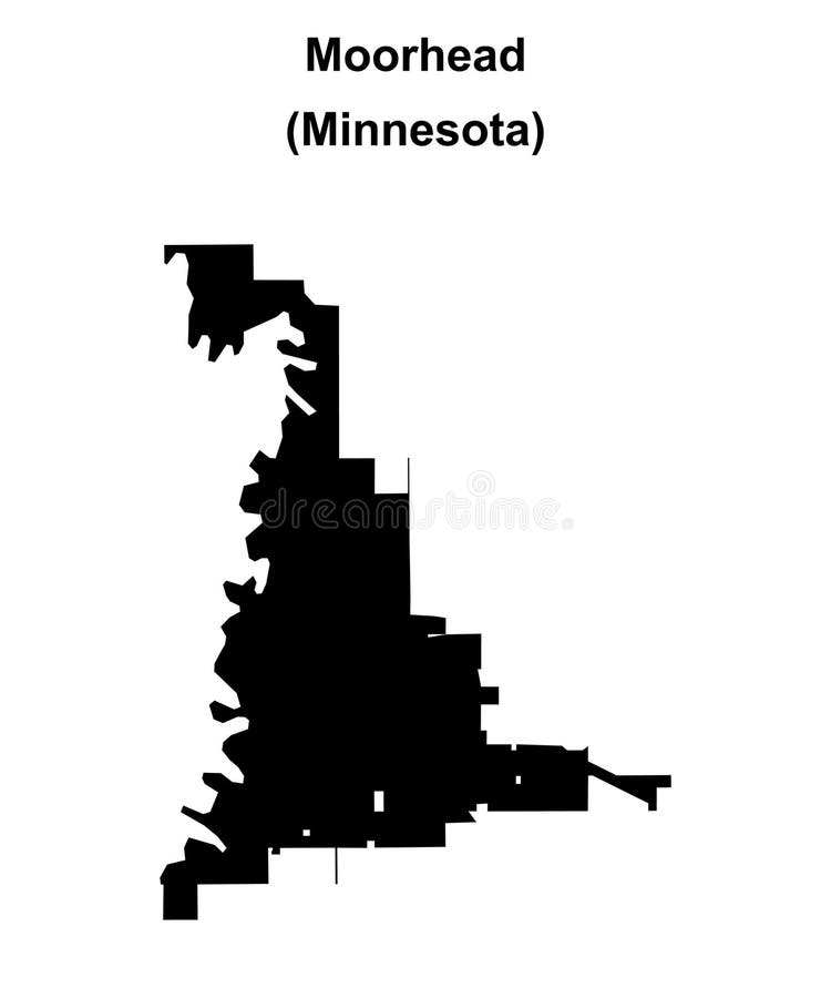 Moorhead outline map stock vector. Illustration of tourism - 357450865