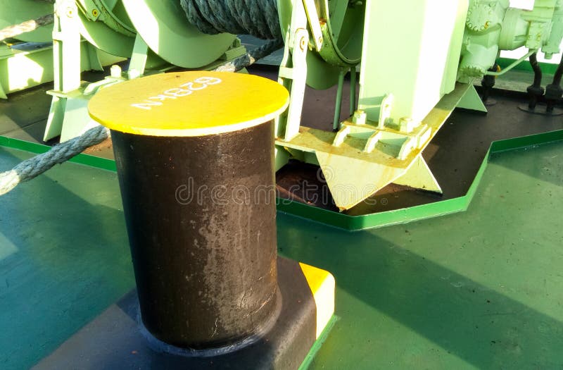 Mooring on the Decks of an Industrial Seaport Stock Photo - Image of ...