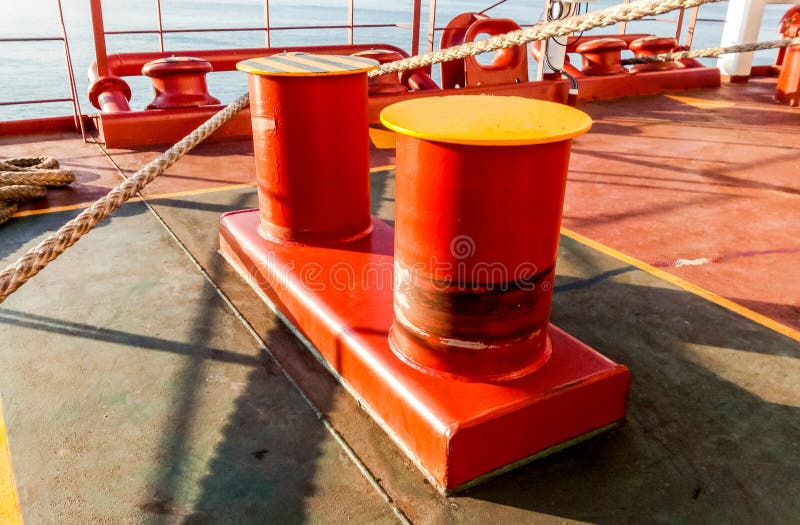 Mooring on the Decks of an Industrial Seaport Stock Image - Image of ...