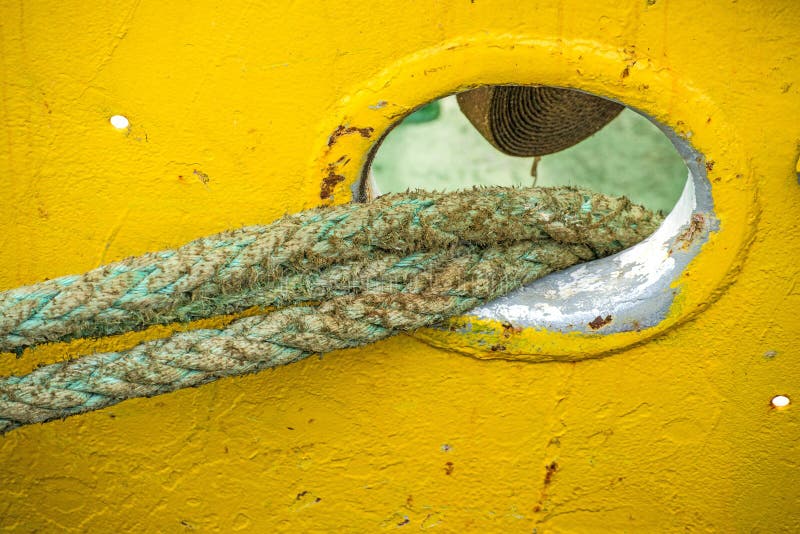 Mooring line of a trawler stock photo. Image of contrast - 61031464