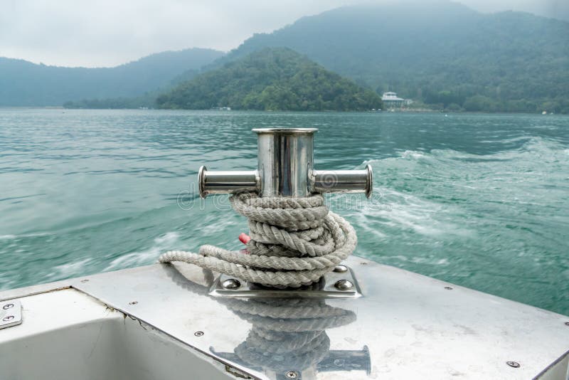 Mooring post on small boat stock photo. Image of moored - 162308470