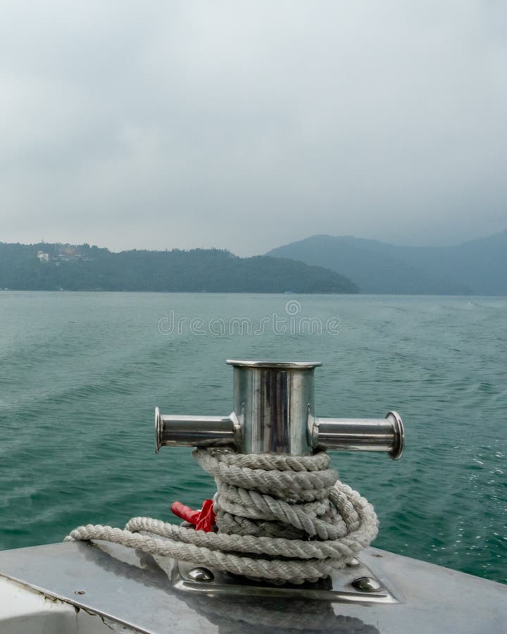 Mooring post on small boat stock photo. Image of jetty - 162309984