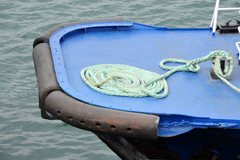 Mooring rope on deck stock image. Image of strong, pier - 88526689