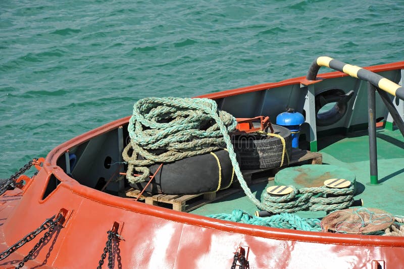 Mooring rope on deck stock photo. Image of nautical, braided - 89036960