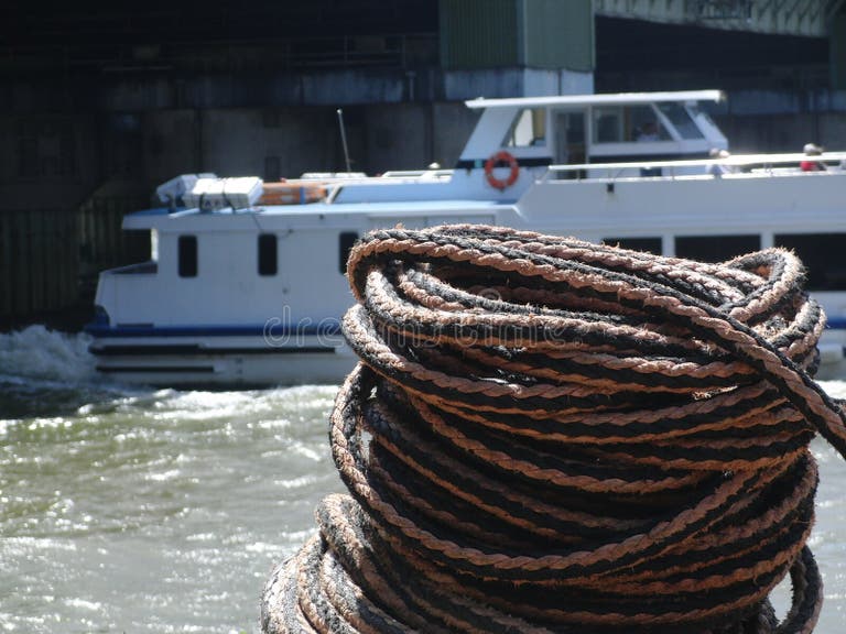 Mooring Rope stock image. Image of boat, mooring, river - 152142207