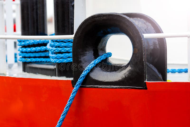 Ship mooring rope stock image. Image of industry, sailboat - 140370403