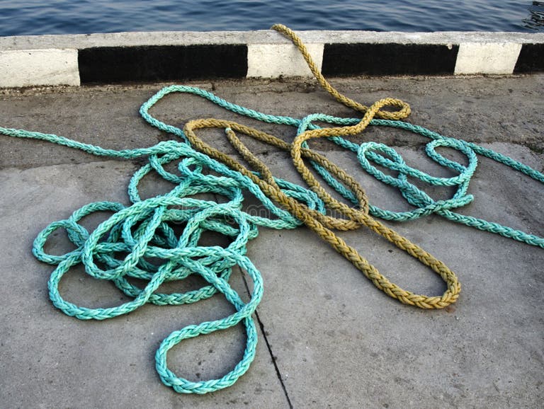 Mooring Ropes in the Form of an Abstract Pattern Stock Image - Image of ...