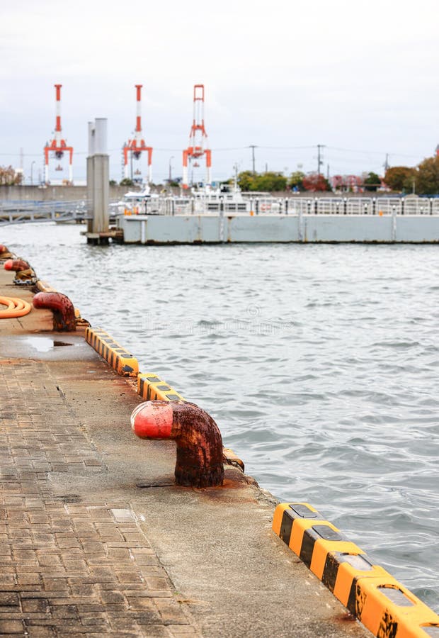 Mooring Rusty Bollard on Pier Referred To a Post on a Ship or Quay Stock Photo - Image of ...