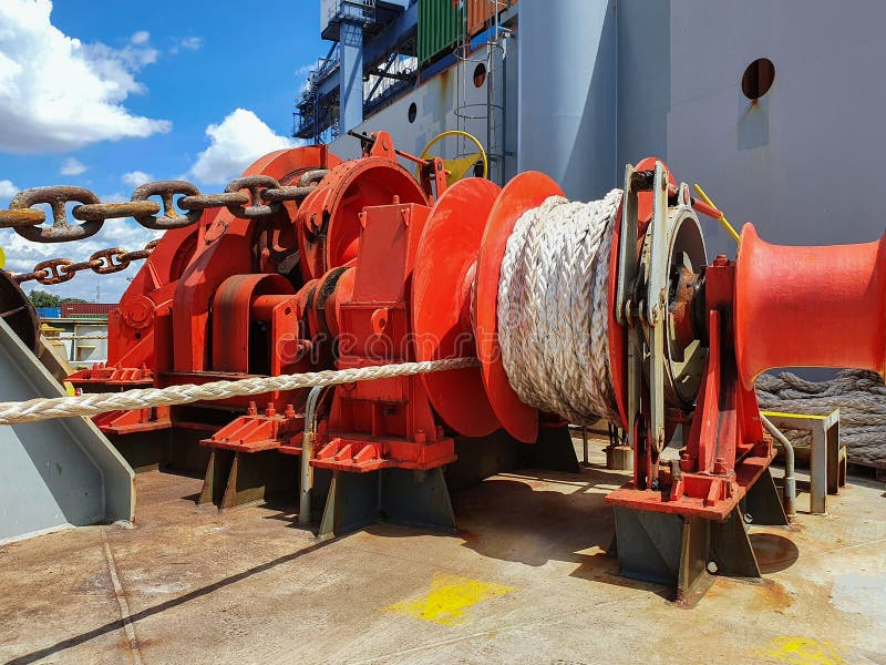 Mooring winch stock image. Image of cord, harbour, mooring - 234486431