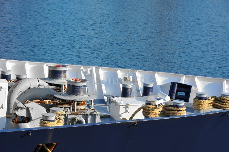 Mooring winch with hawser stock image. Image of naval - 128291359