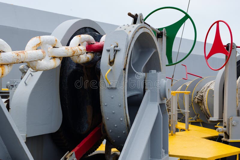 Aft mooring winch stock image. Image of winch, ring, motor - 67288321