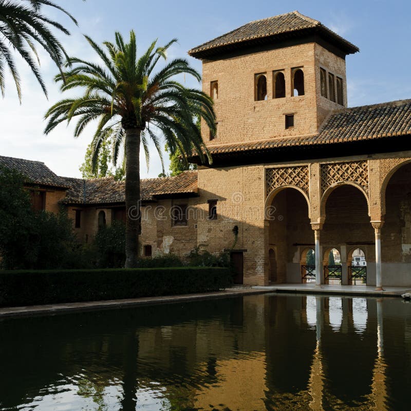 Moorish Architecture Inside the Alhambra Stock Photo - Image of pillar ...