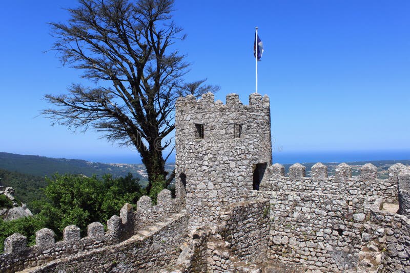 Moorish castle stock photo. Image of architecture, trees - 20002034