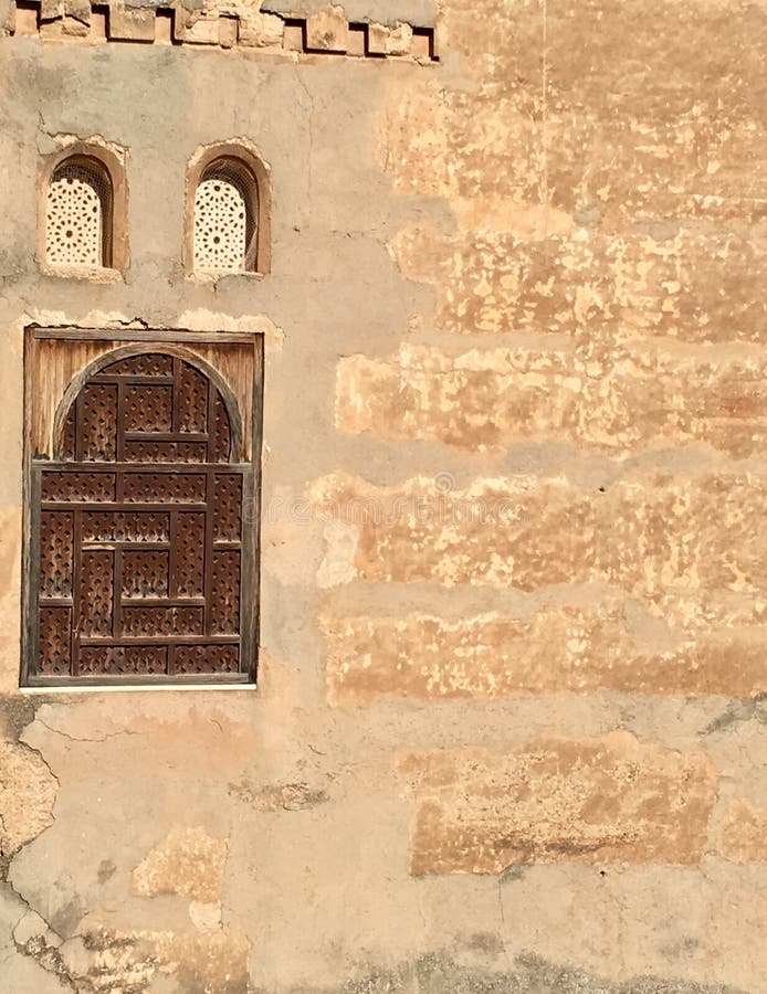 Alhambra Windows Showing Fine Moorish Detail Stock Image - Image of ...