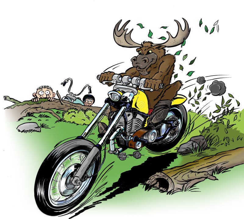Moose-biker stock illustration. Illustration of crazy - 25978430
