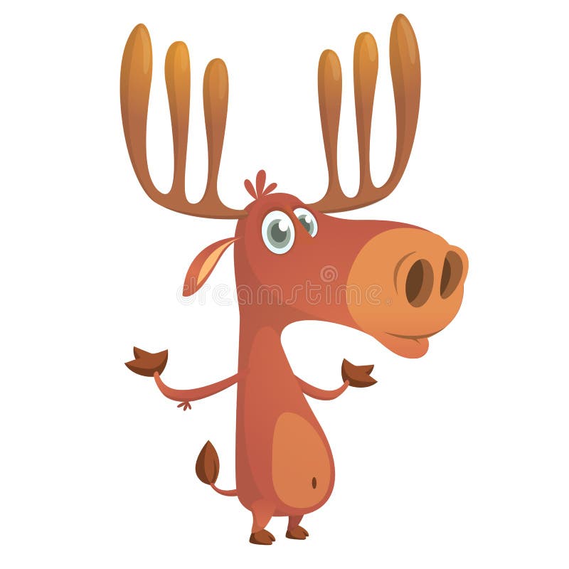 Cartoon Moose Character Vector Illustration. Stock Vector ...