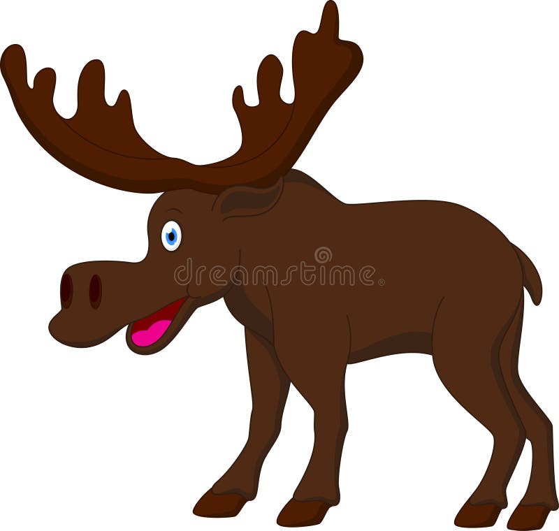 Moose cartoon stock illustration. Illustration of nature - 73759293