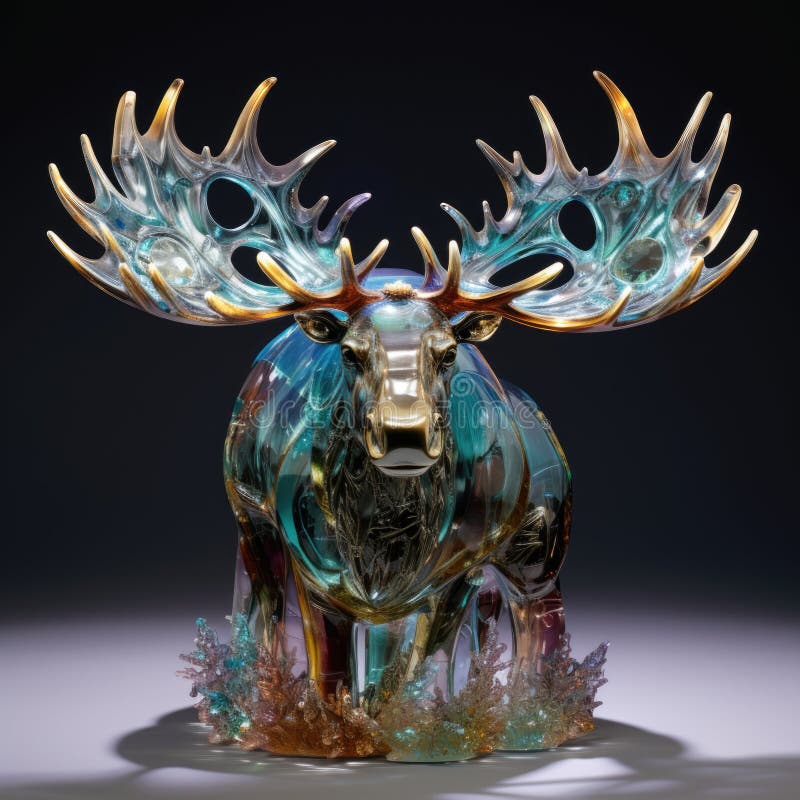 Moose Crystal and Glass Art Stock Illustration - Illustration of ...