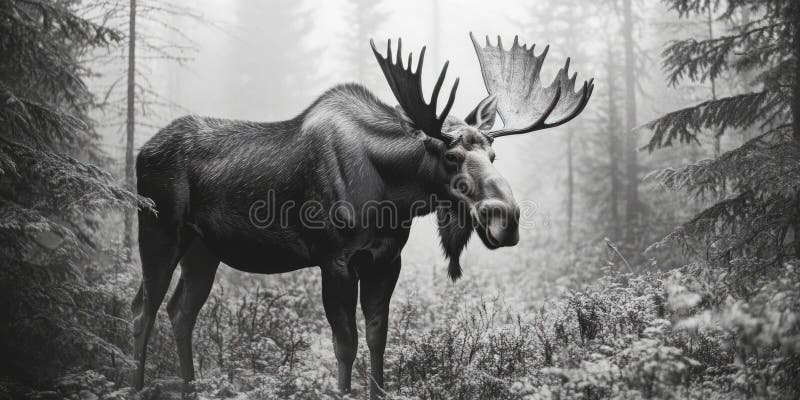 Moose in Forest stock photo. Image of rustic, nature - 373245954