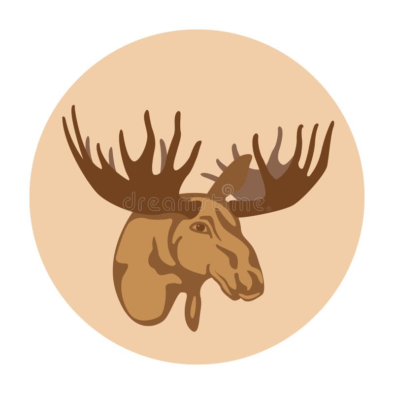 Moose Head Face Profile Vector Illustration Style Flat Stock Vector ...