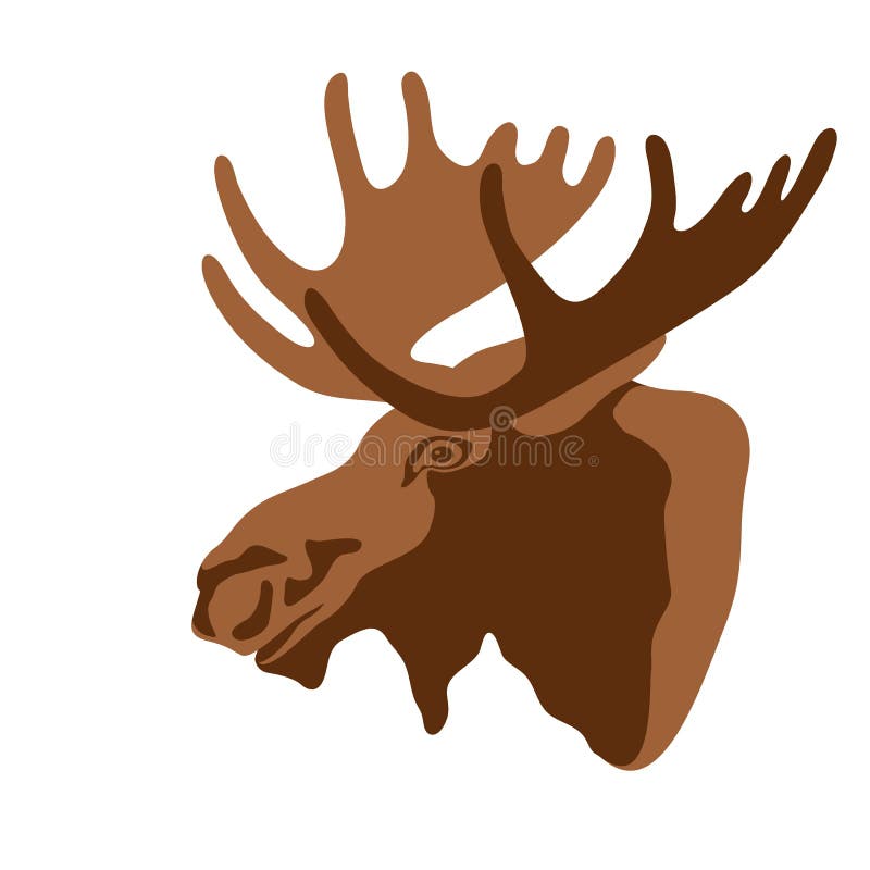 Moose Head Profile Vector Black Silhouette Stock Vector - Illustration ...