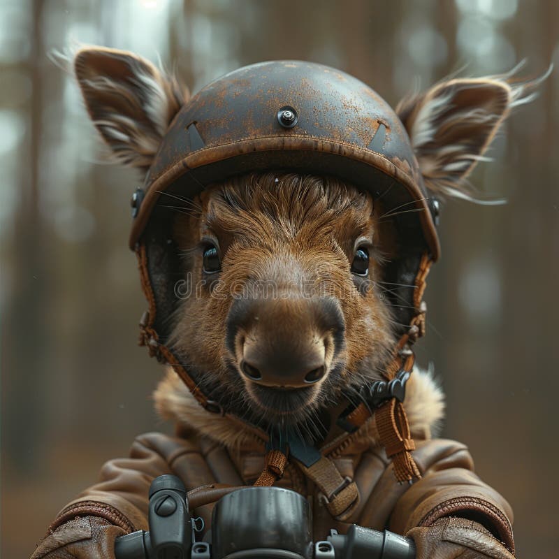 Moose in a Helmet stock illustration. Illustration of mouth - 333637165