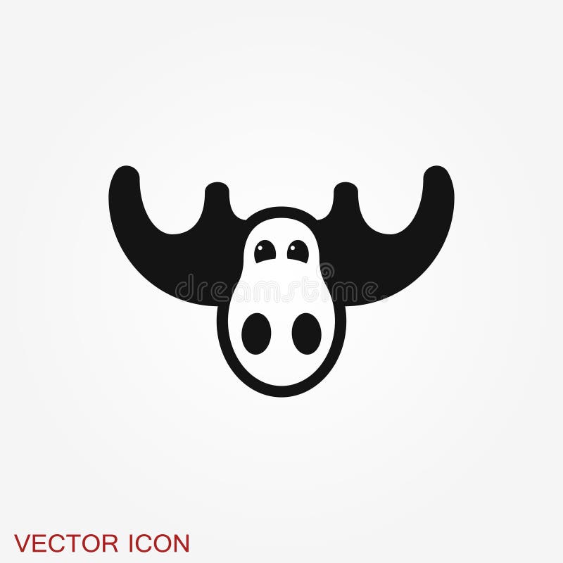 Moose Icon Isolated on Background, Animal Symbol Stock Illustration ...