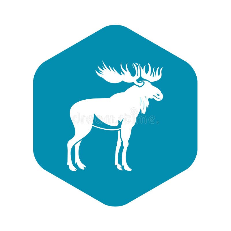 Moose icon, simple style stock vector. Illustration of mascot - 153199493
