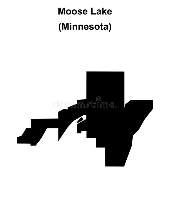 Moose Lake outline map stock illustration. Illustration of borders ...
