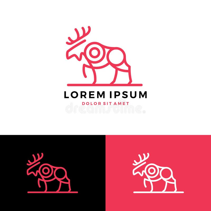 Moose Line Logo Vector Outline Monoline Icon Stock Illustration ...