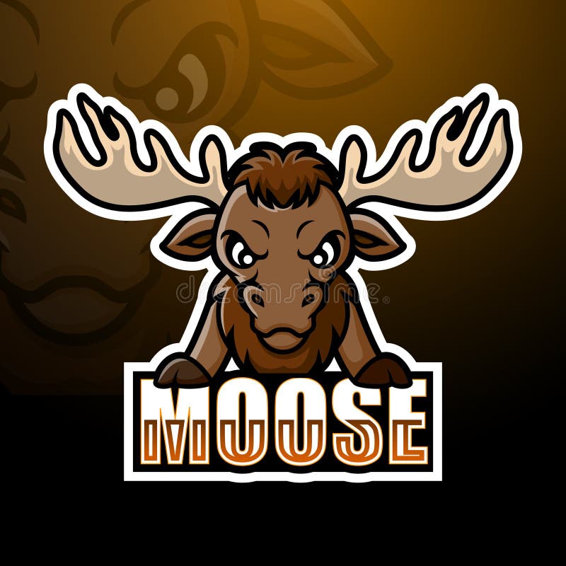 Moose Mascot Esport Logo Design Stock Vector - Illustration of icon ...