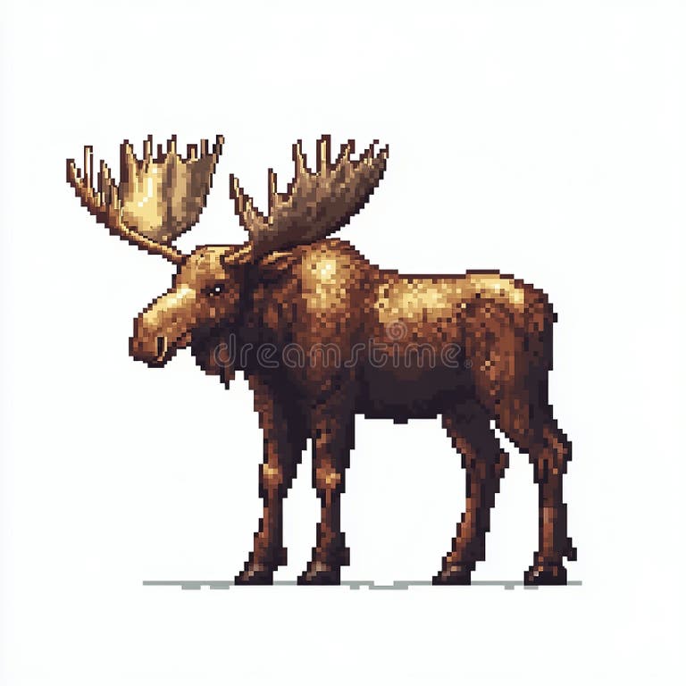 Moose Pixel Art stock illustration. Illustration of creature - 376464764