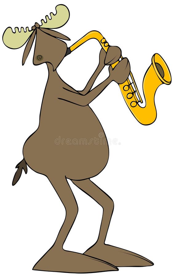 Moose playing a banjo stock illustration. Illustration of musician ...